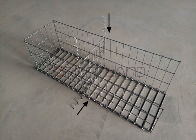 4.0mm Welded Gabion Baskets Spiral Wire Connection Galfan Coated
