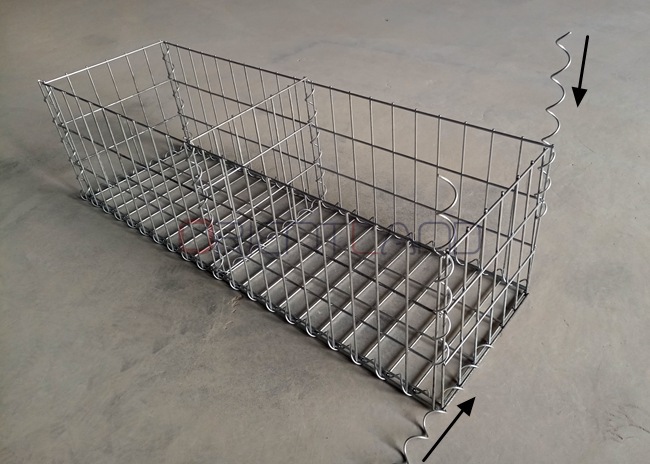 4.0mm Welded Gabion Baskets Spiral Wire Connection Galfan Coated