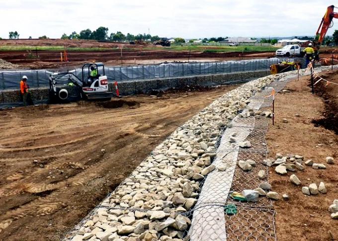 Iso 9001 Galfan Coastal Defence Woven Mesh Gabions