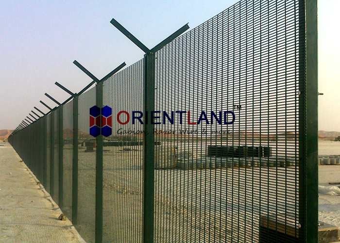 PVC Powder Coated, Wire Mesh Security Fencing 3" X 0.5" X 8 Gauge